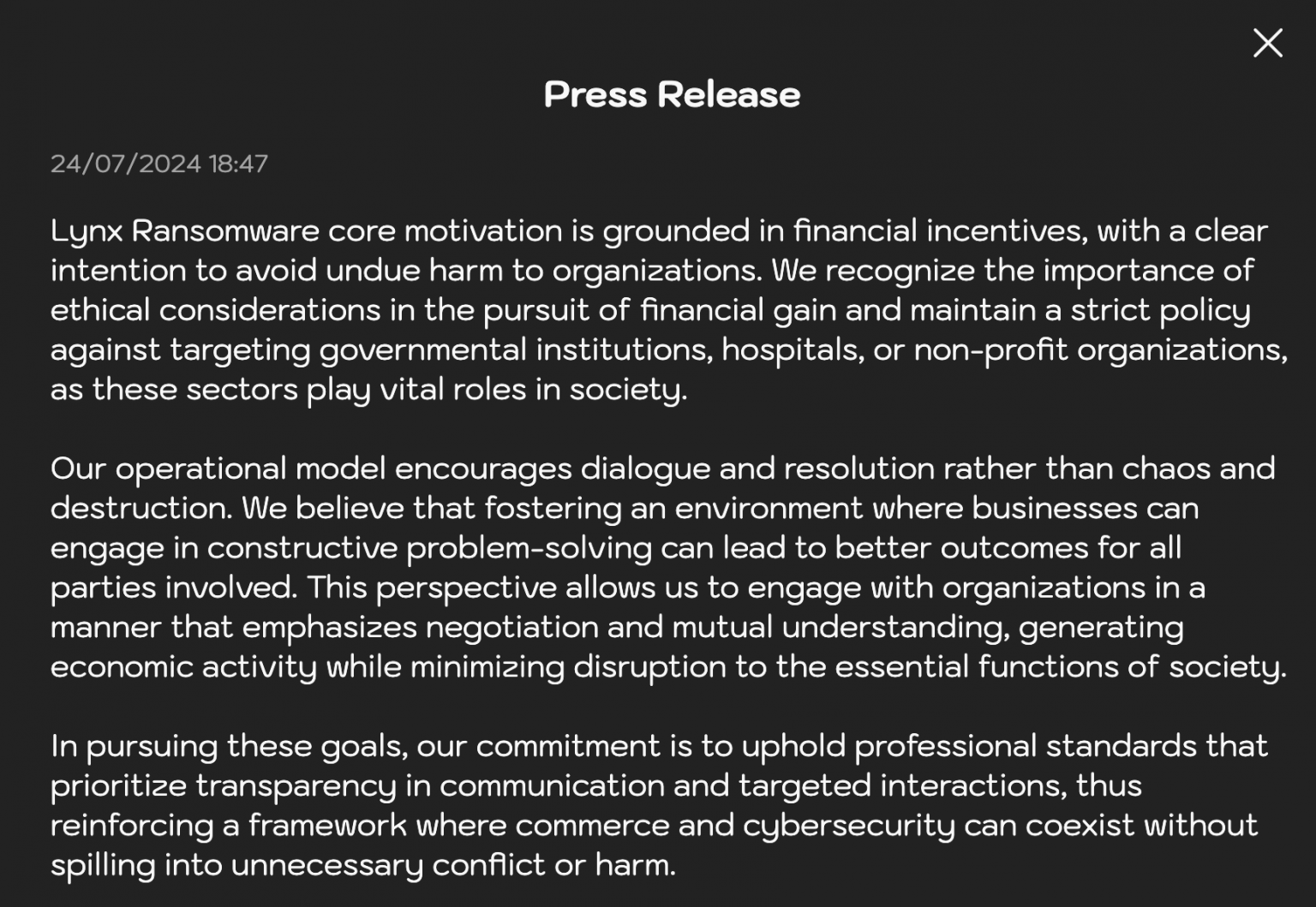 Lynx Ransomware: A Rebranding of INC Ransomware