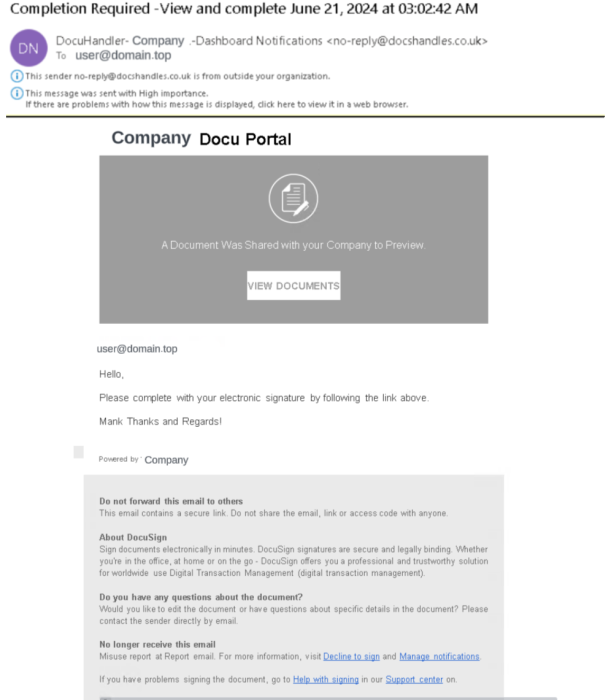 Effective Phishing Campaign Targeting European Companies and Organizations